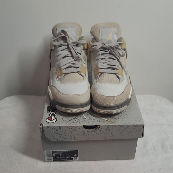 Jordan | Shoes | Air Jordan 4 Retro Sneakers In Cream And Gray | Poshmark